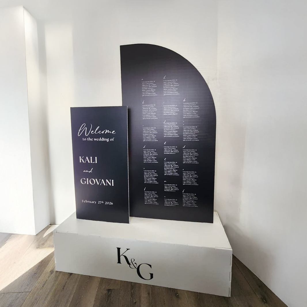 Welcome Sign and Seating Chart With Base – WPE Production